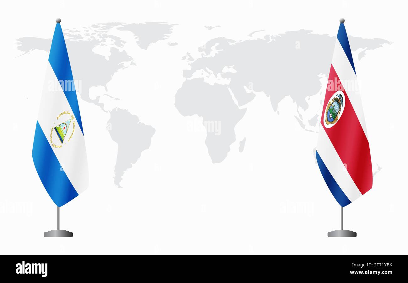 Costa rica nicaragua flags hi-res stock photography and images - Alamy