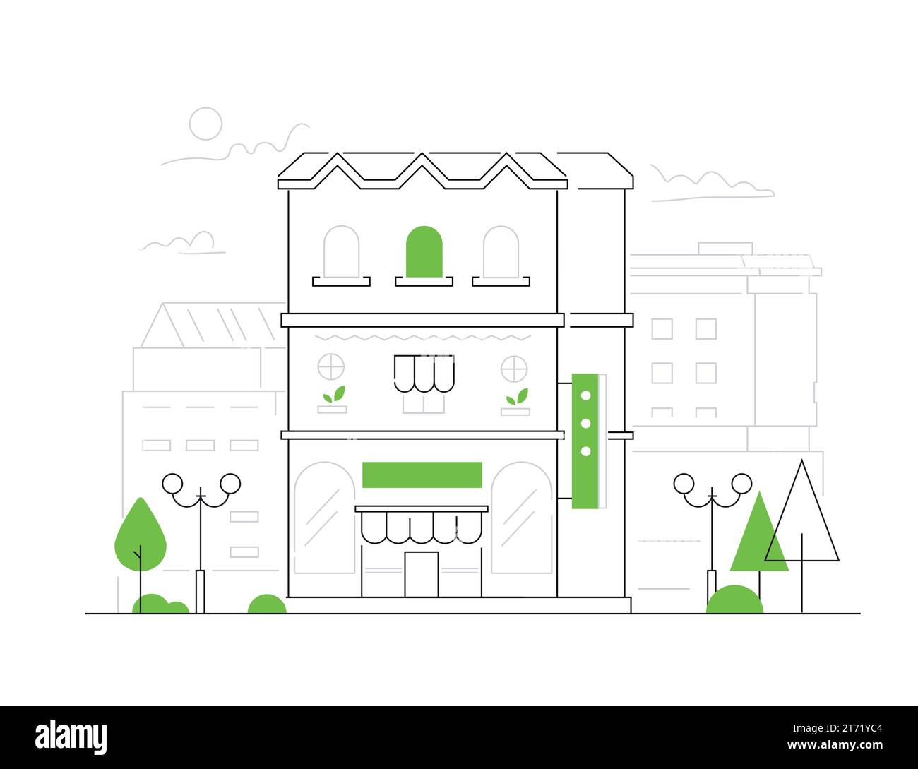 Cozy house - modern line design style illustration Stock Vector Image ...