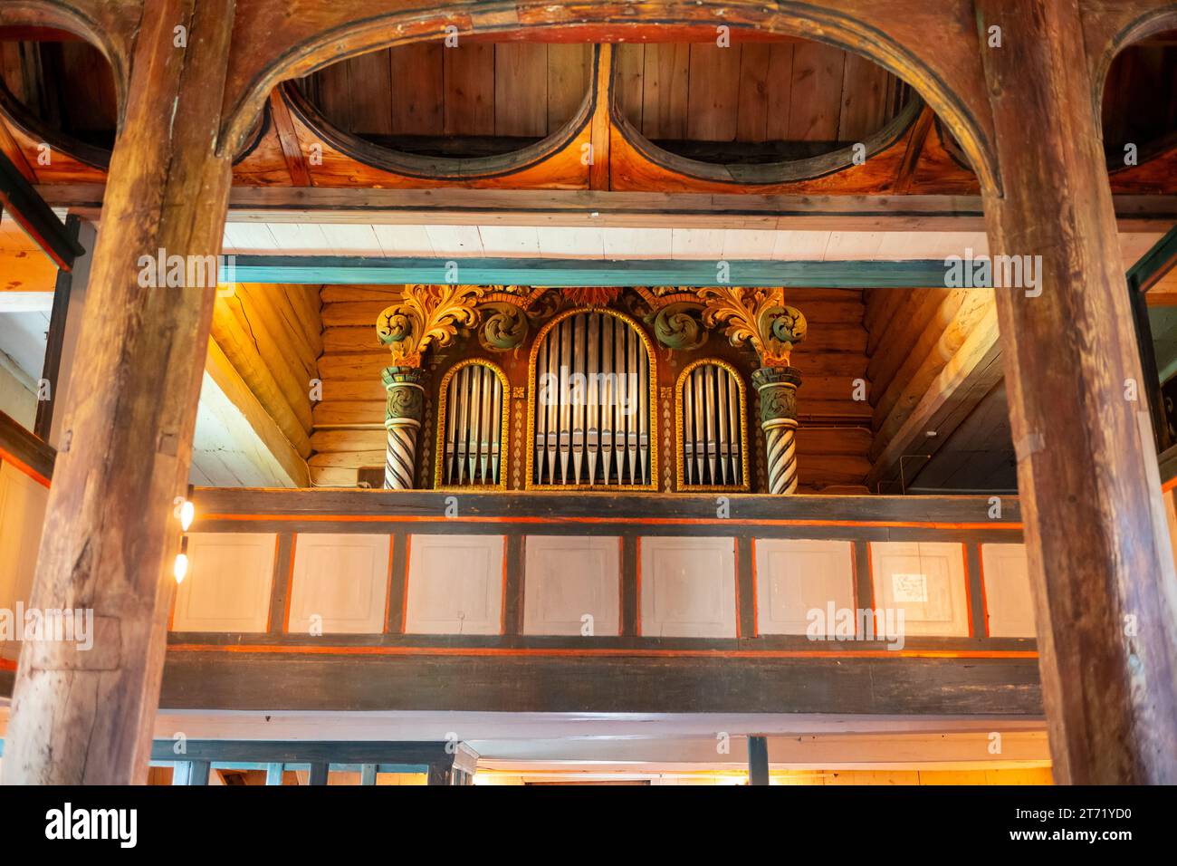 Lom, Norway, June 25, 2023: The Lom Stave Church is one of the largest ...