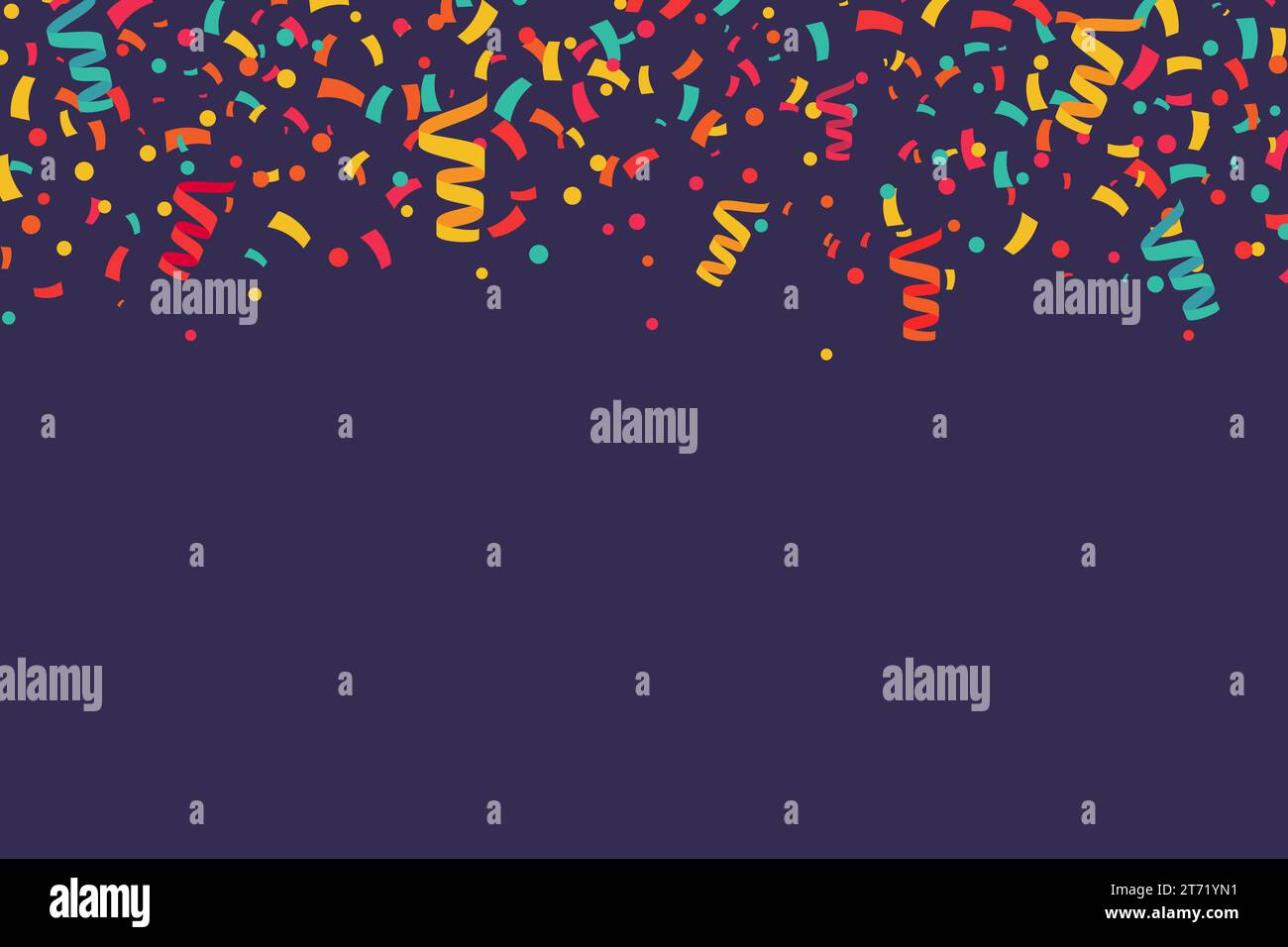 Confetti falling from the top explosion festive vector banner. Happy ...