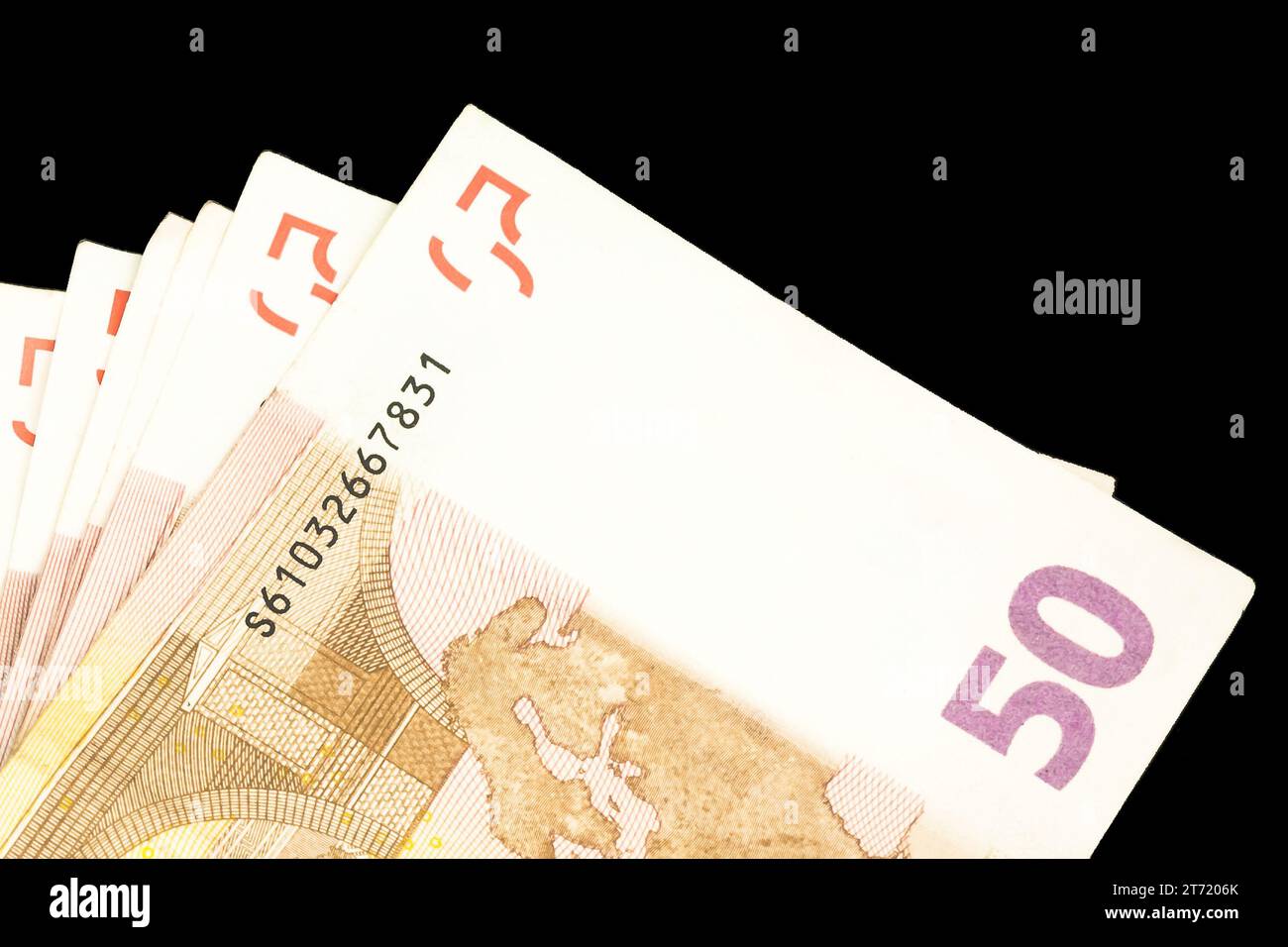 detail of 50 euro banknotes on black background Stock Photo - Alamy