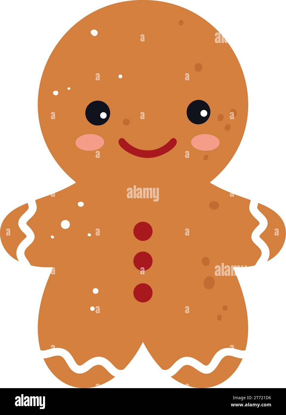 Cute Christmas gingerbread man cookie. Xmas Decoration in cartoon style ...