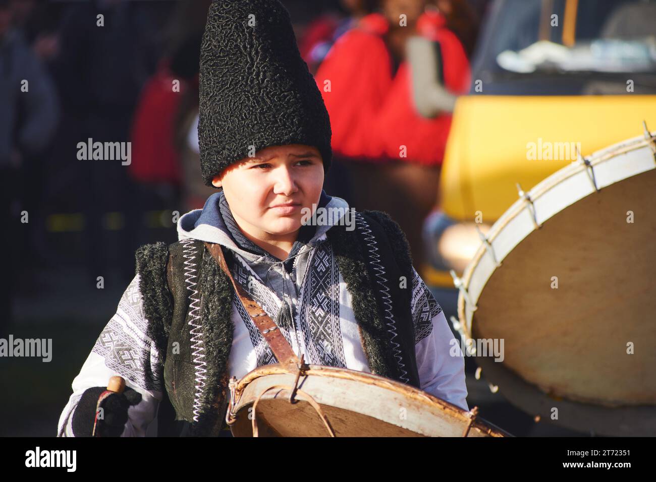 New Year's masks, traditions, carolers and customs in Romania Stock ...