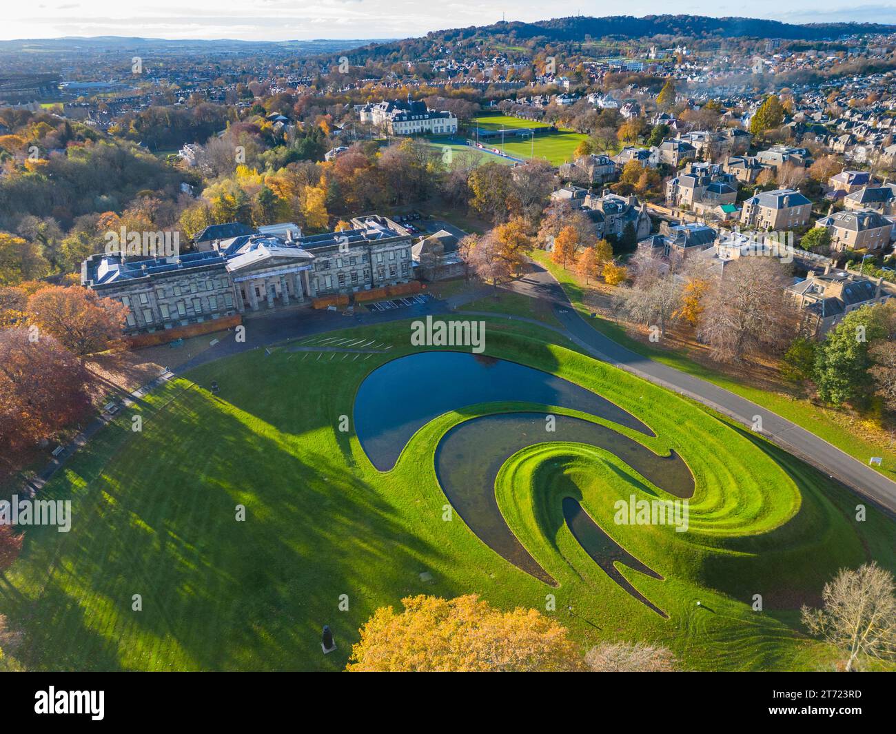 Charles jencks garden aerial view hi-res stock photography and images ...