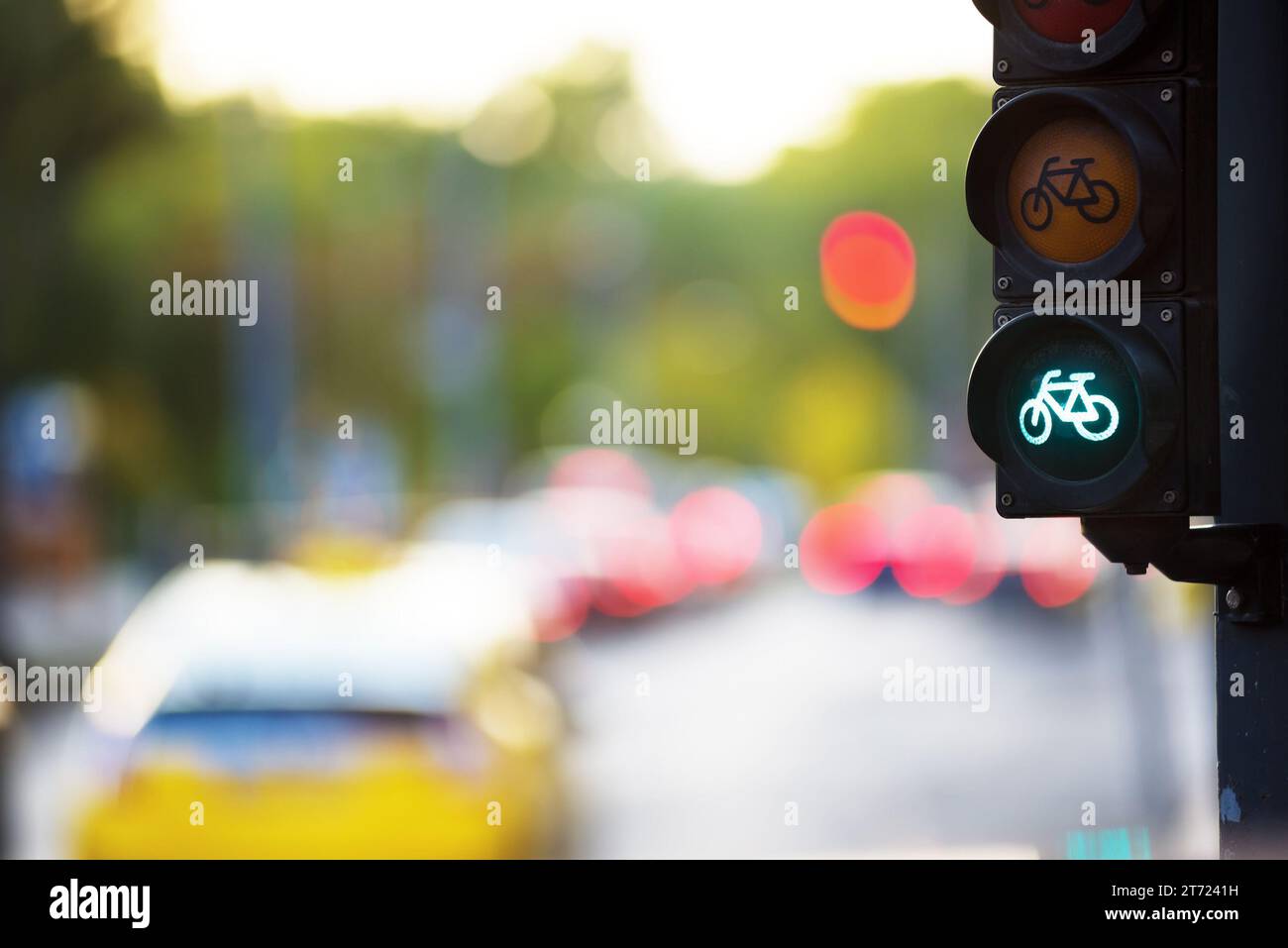 Bicycle traffic light on the street Stock Photo - Alamy