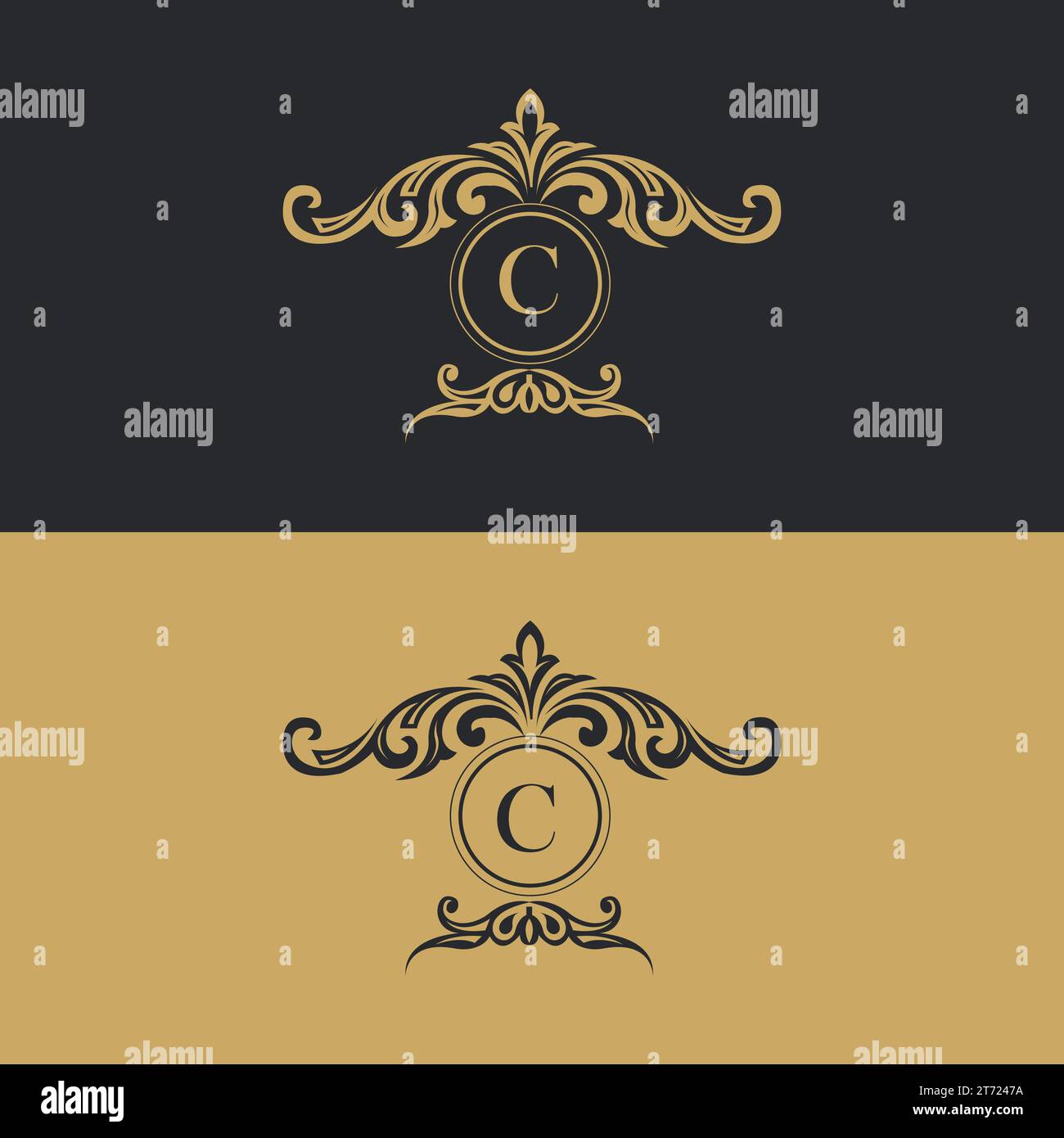 luxury ornamental letter C logo design for premium branding Stock ...