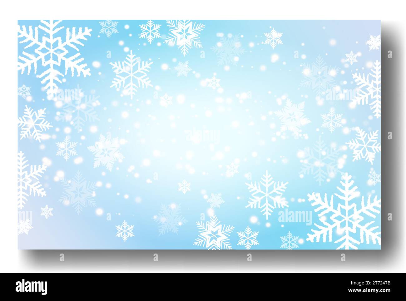 Cute falling snow flakes illustration. Wintertime speck frozen granules ...