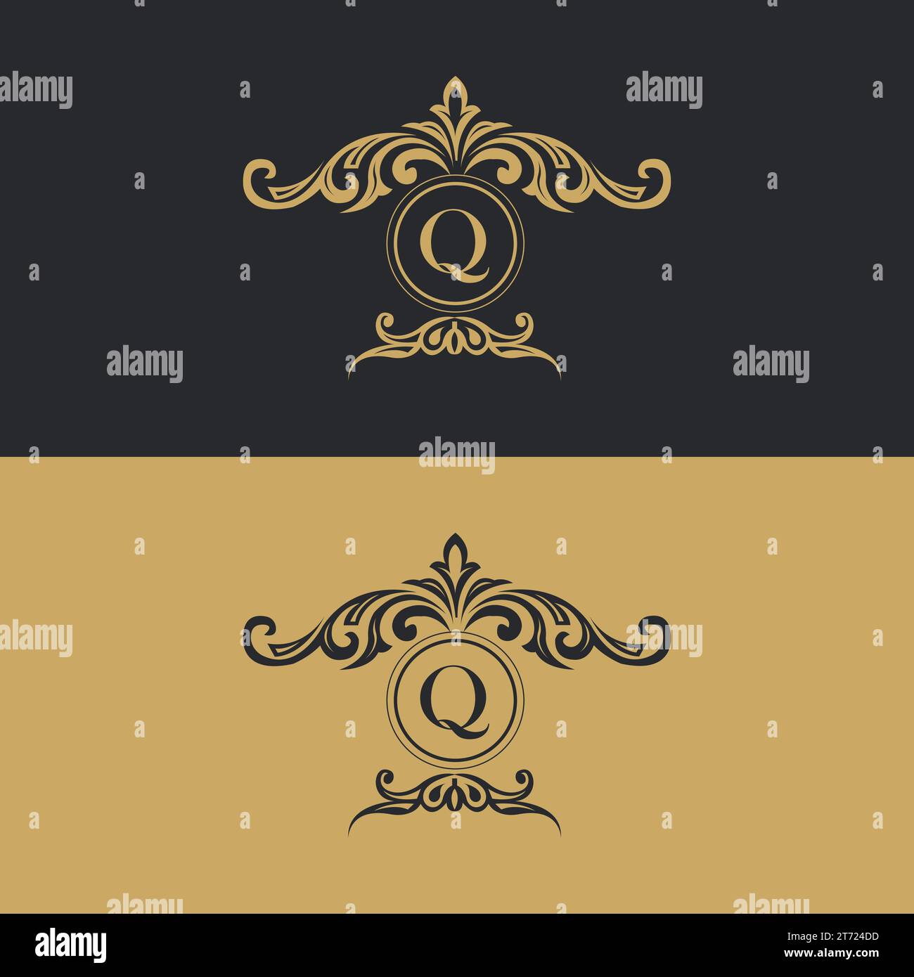 luxury ornamental letter Q logo design for premium branding Stock ...
