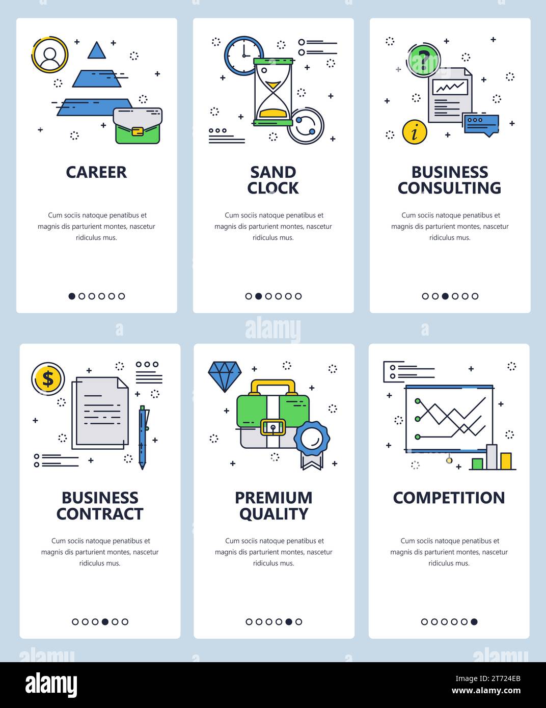 Vector web site linear art onboarding screens template. Career ...