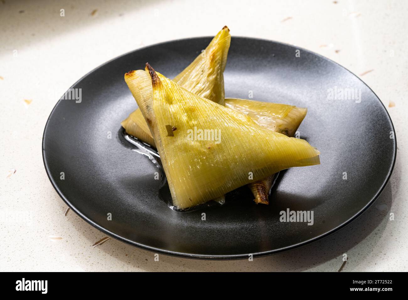A delicious gourmet meal from traditional Turkish cuisine; Stuffed leek ...