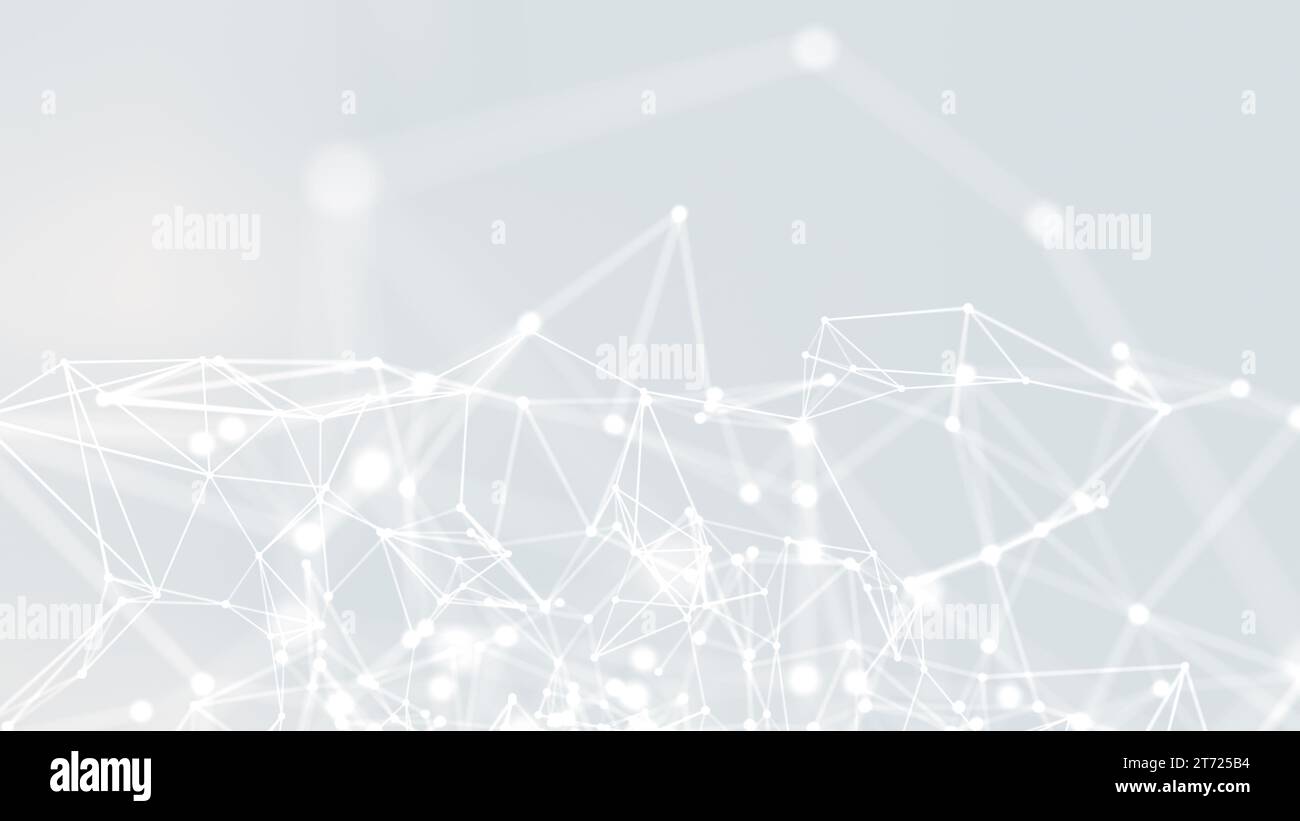 Abstract geometric background. White plexus mesh background. Internet design concept and ...