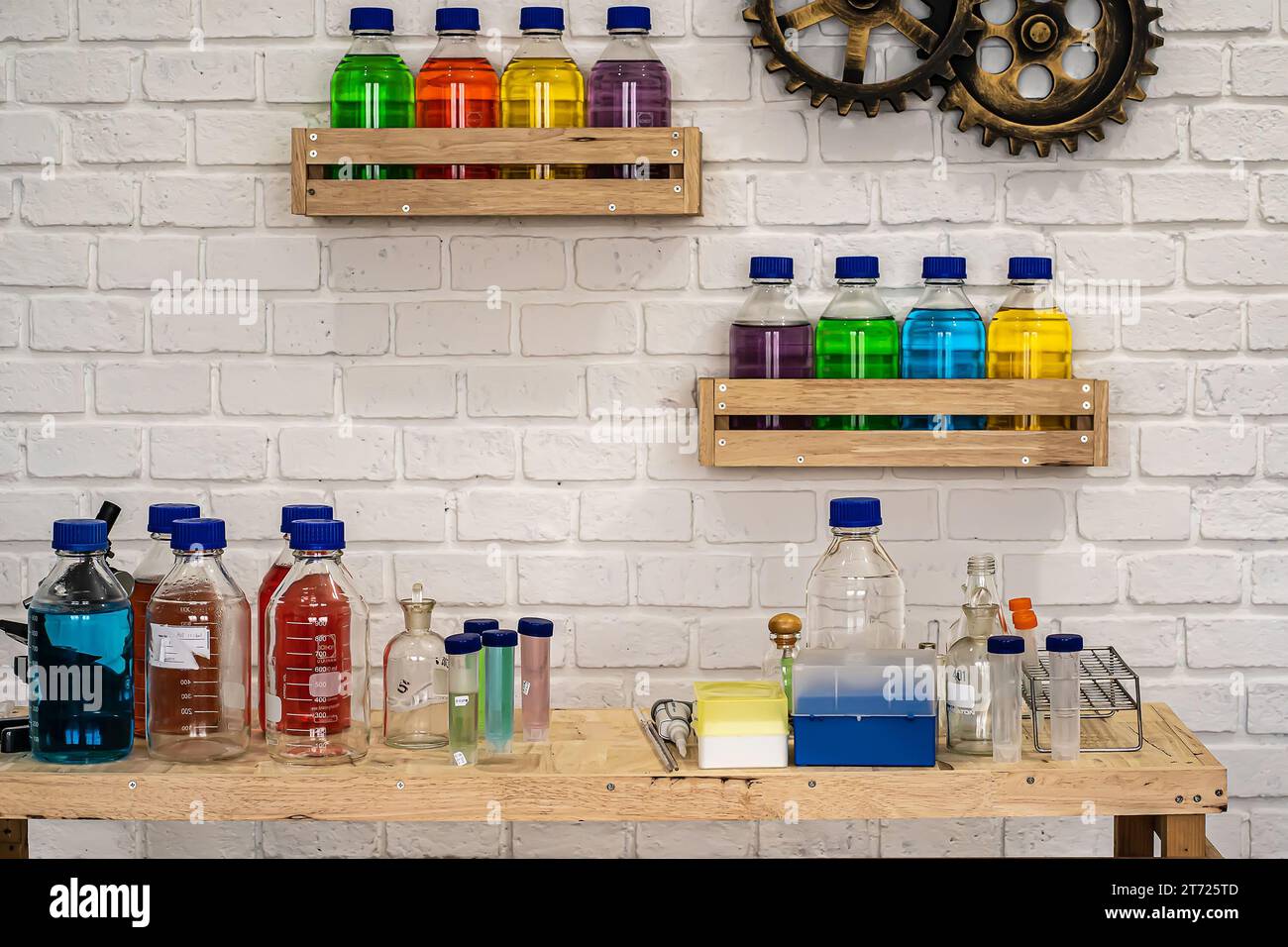 Laboratory glassware various colored hi-res stock photography and ...