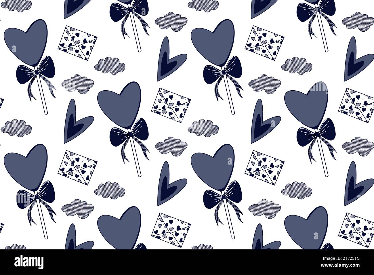 Seamless pattern for Valentine's Day. Vector pattern with love letters ...