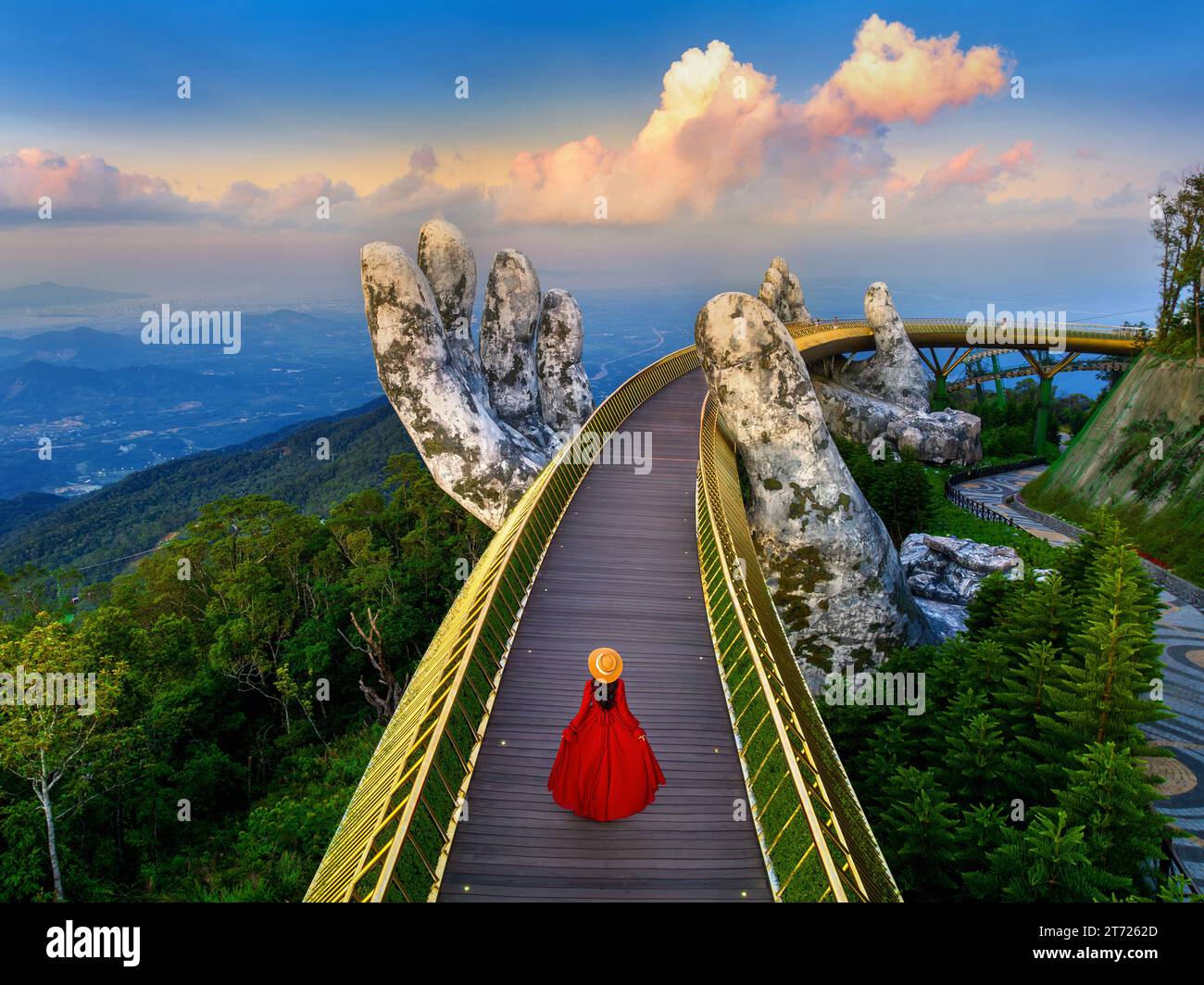 Tourist walking at Golden Bridge in Danang Vietnam Stock Photo - Alamy