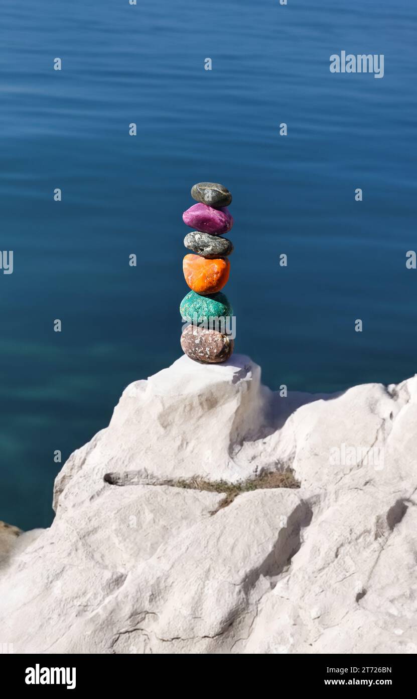 Stack stones sea splash hi-res stock photography and images - Alamy