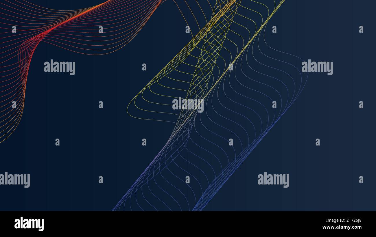 Abstract wavy information technology smooth wave lines background ...