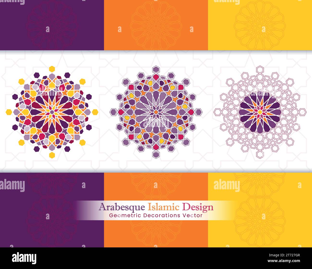 Arabic ornamental seamless patterns collection. Set of arabesque tiled ...