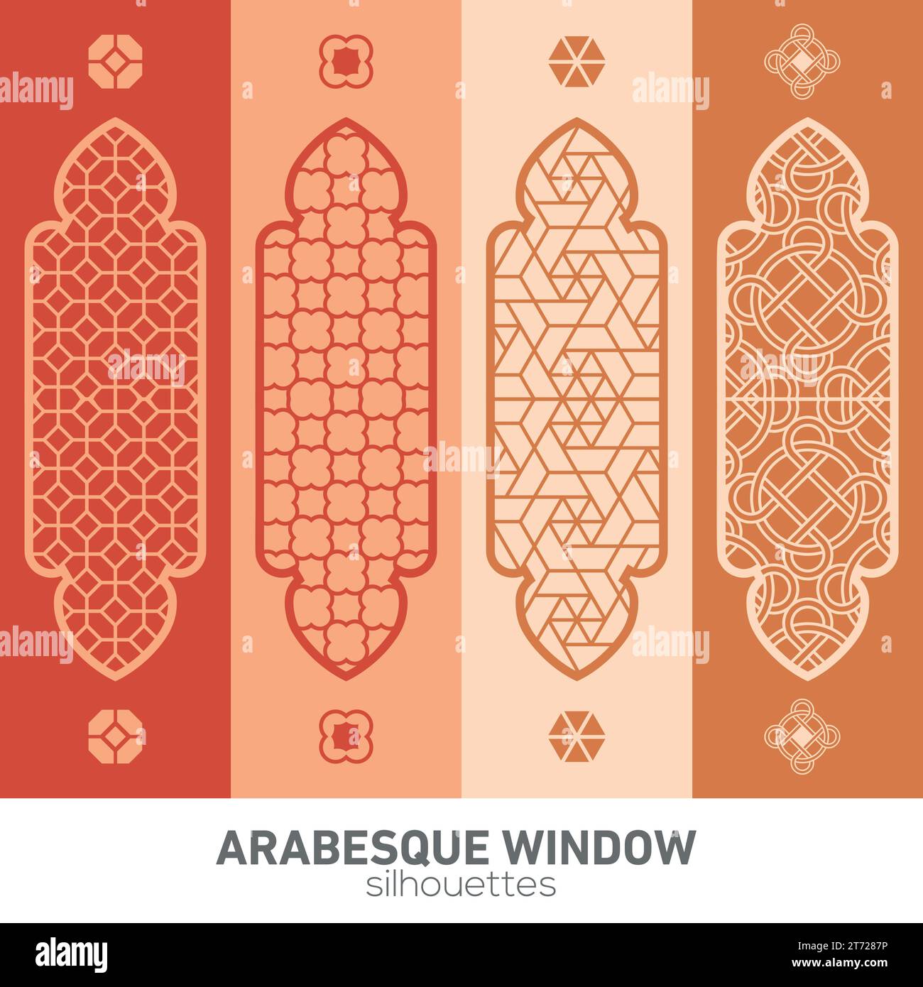 Arabesque window silhouettes. Vector symbol traditional islamic arches ...