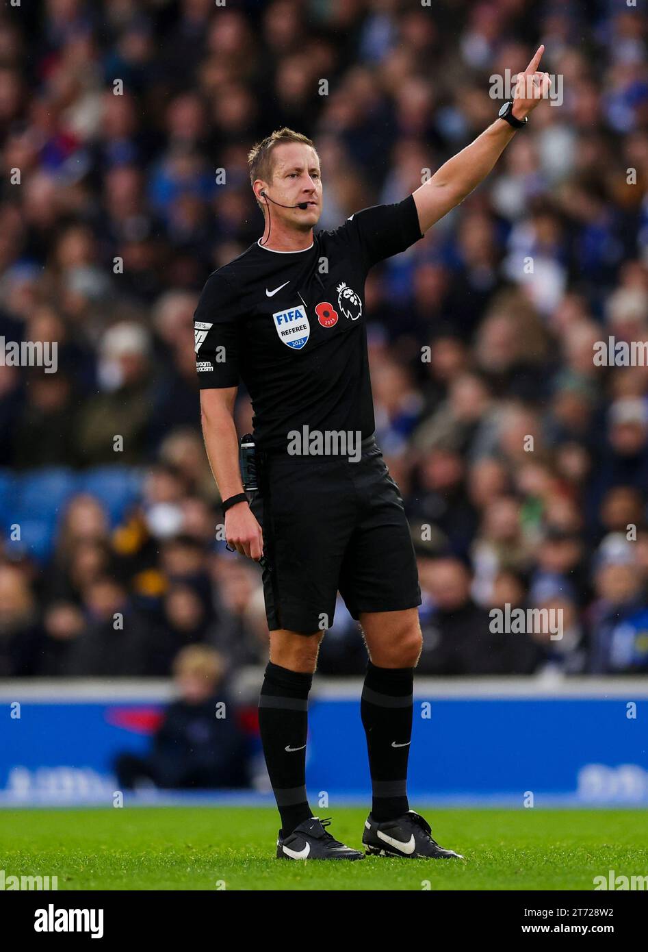 Referee John Brookes during the Premier League match at The AMEX ...