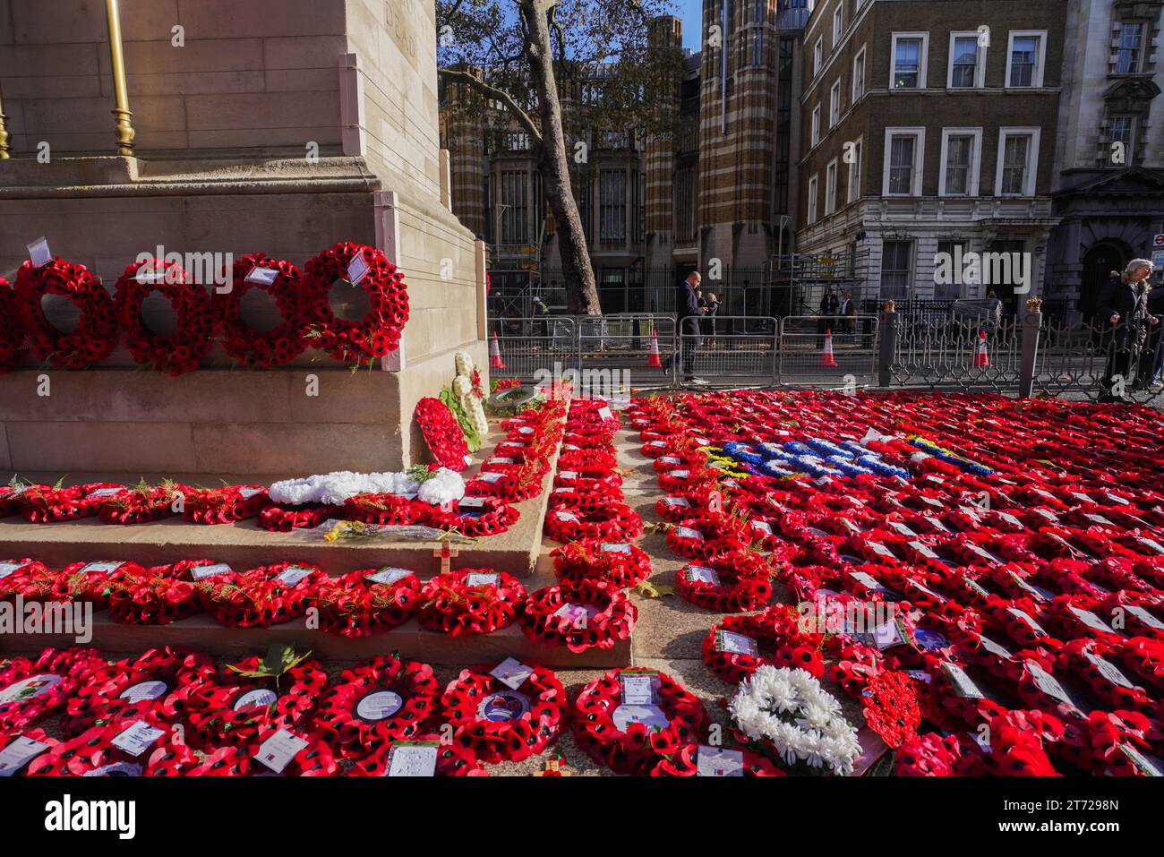 Wreath laying ceremony cenotaph on remembrance sunday hi-res stock ...