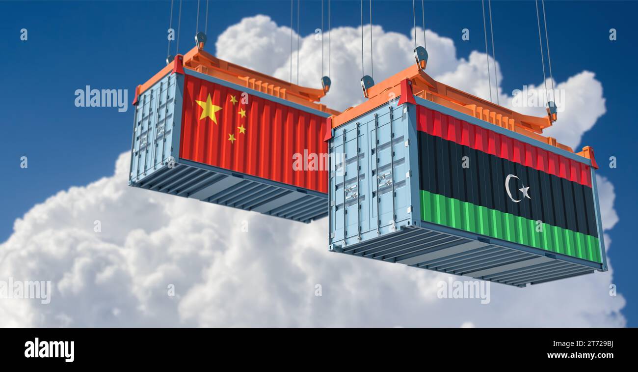 Cargo containers flags china hi-res stock photography and images - Alamy