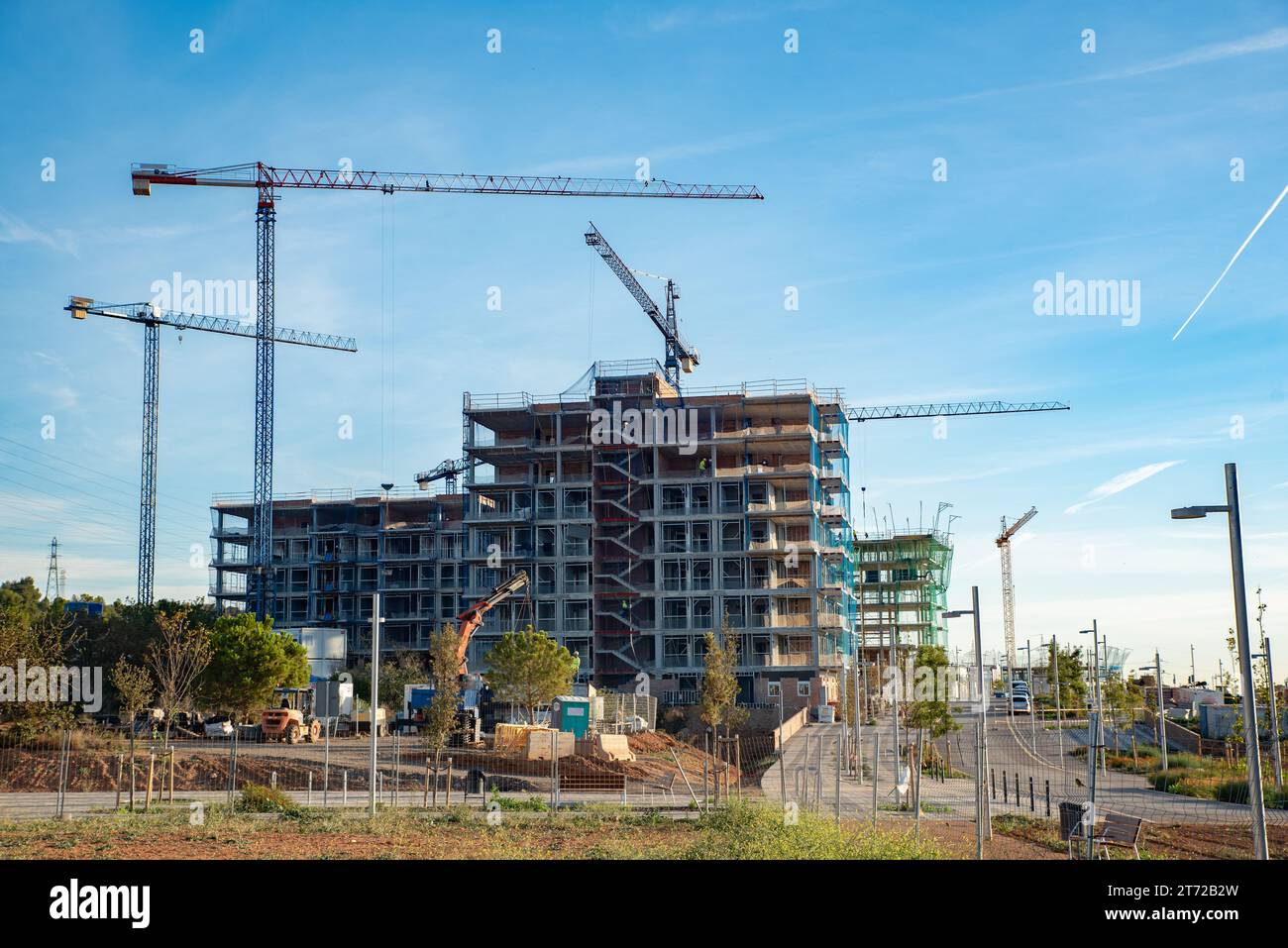 Buildings being built in a new neighborhood of Barcelona Stock Photo ...