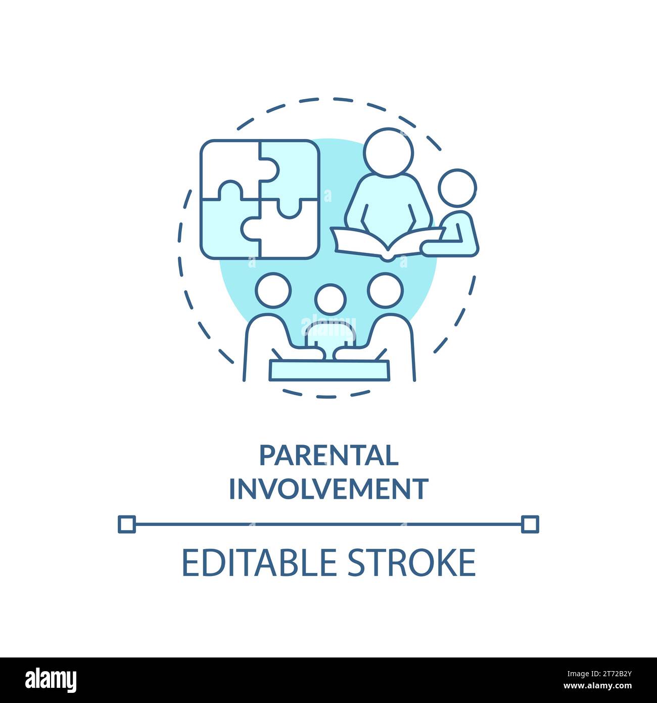 Thin line blue icon parental involvement concept Stock Vector Image ...