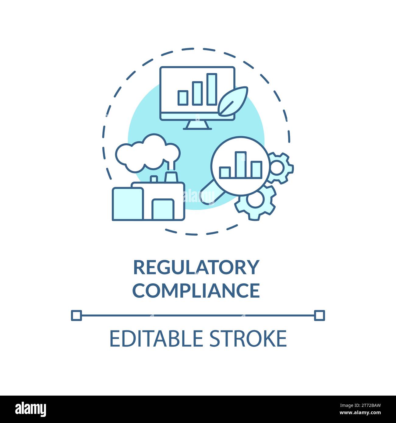 Thin linear blue icon regulatory compliance concept Stock Vector Image & Art - Alamy
