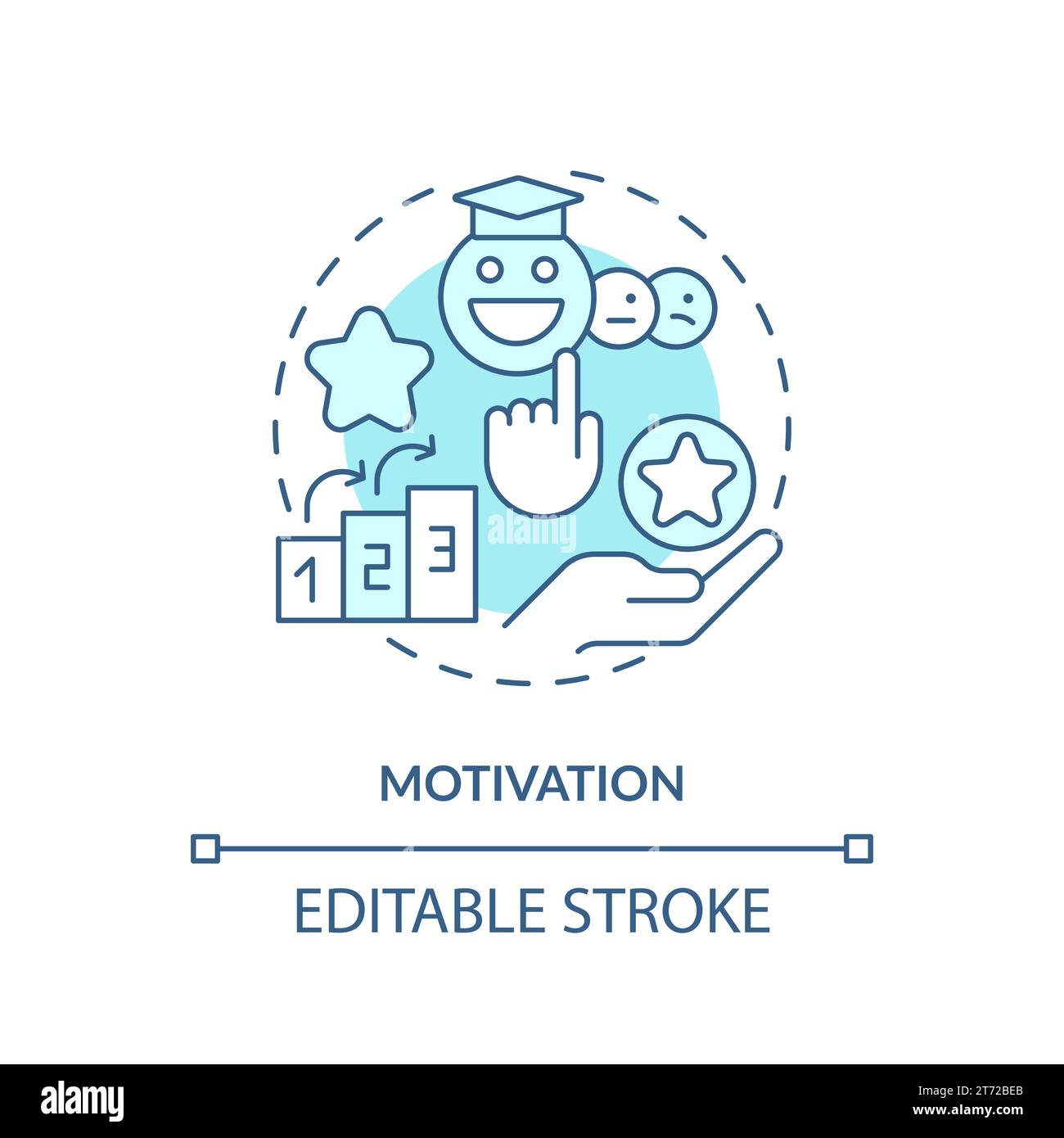 Thin line blue icon motivation concept Stock Vector Image & Art - Alamy