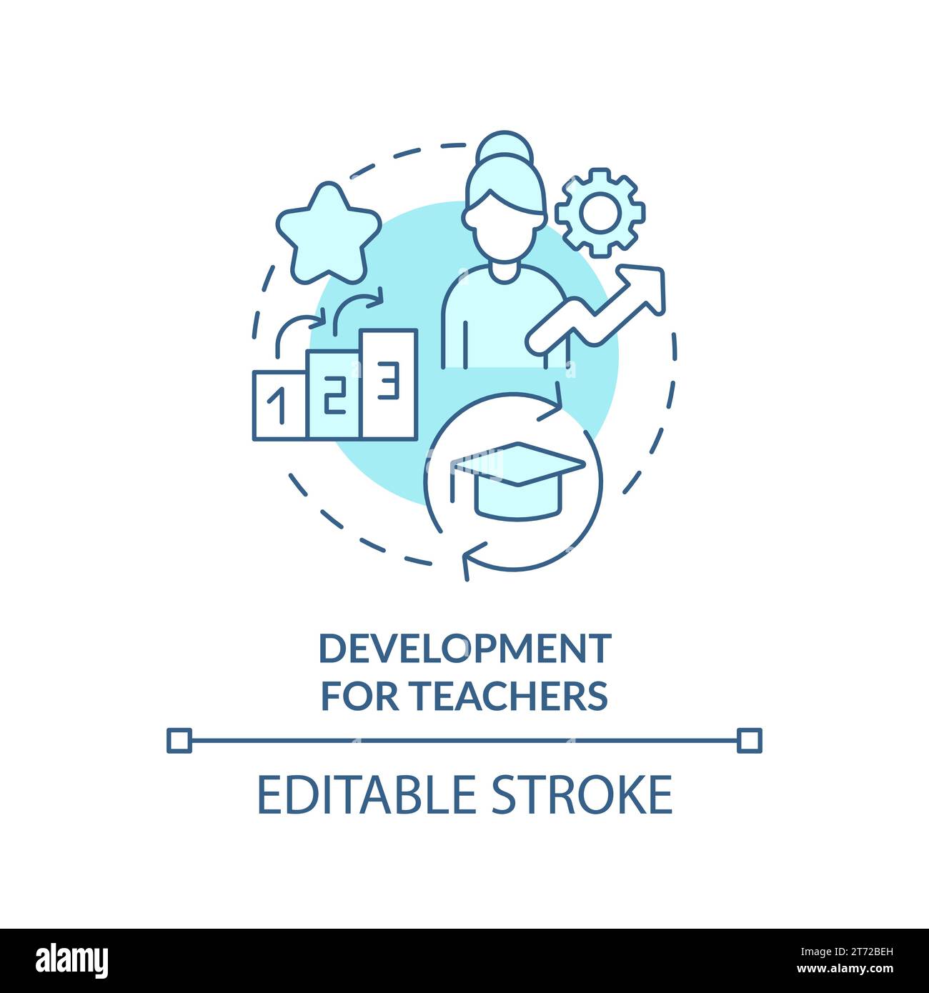 Thin line blue icon development for teachers concept Stock Vector Image ...