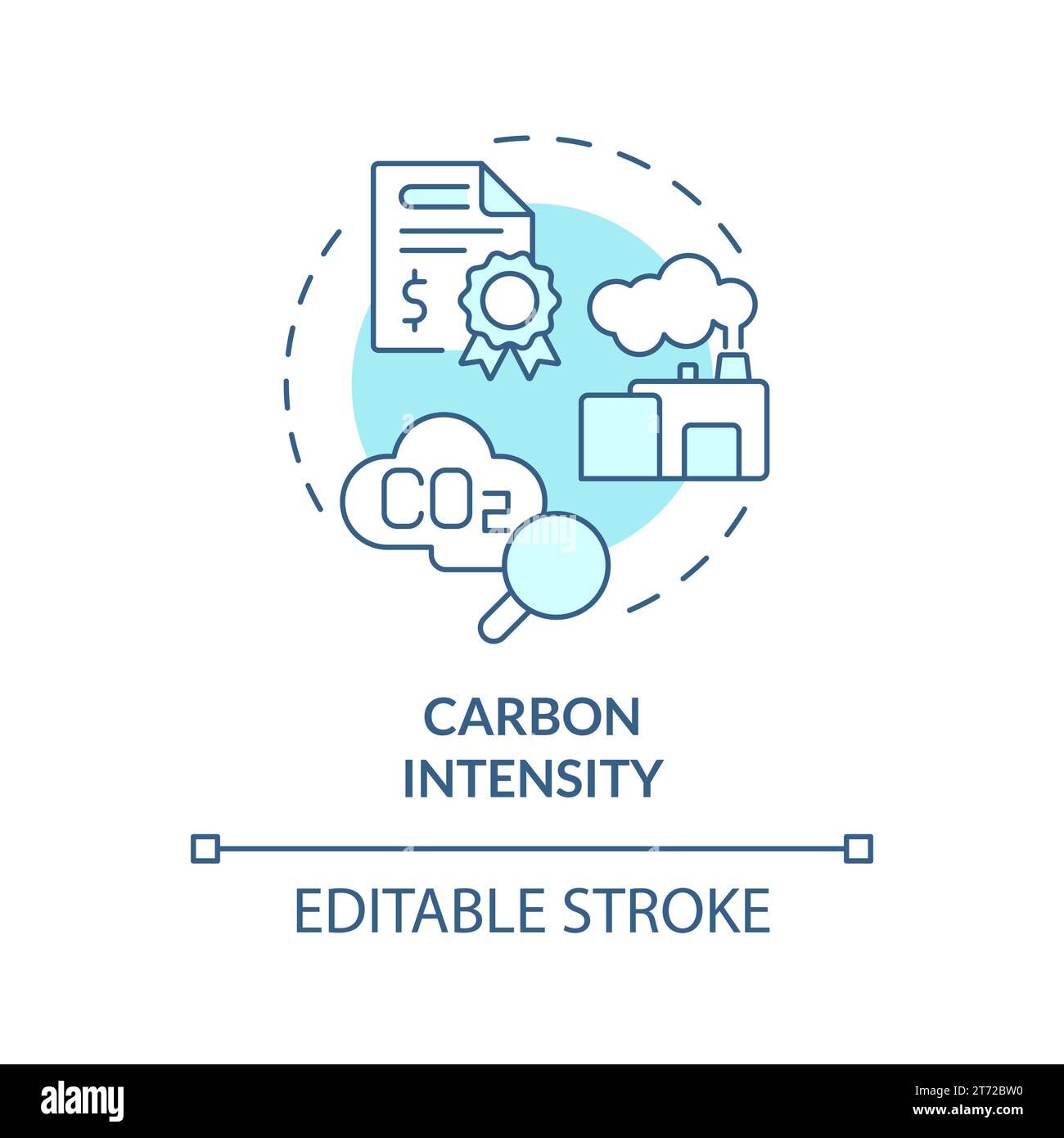 Thin linear blue icon carbon intensity concept Stock Vector Image & Art ... Thin linear blue icon carbon intensity concept Stock Vector Image & Art ...