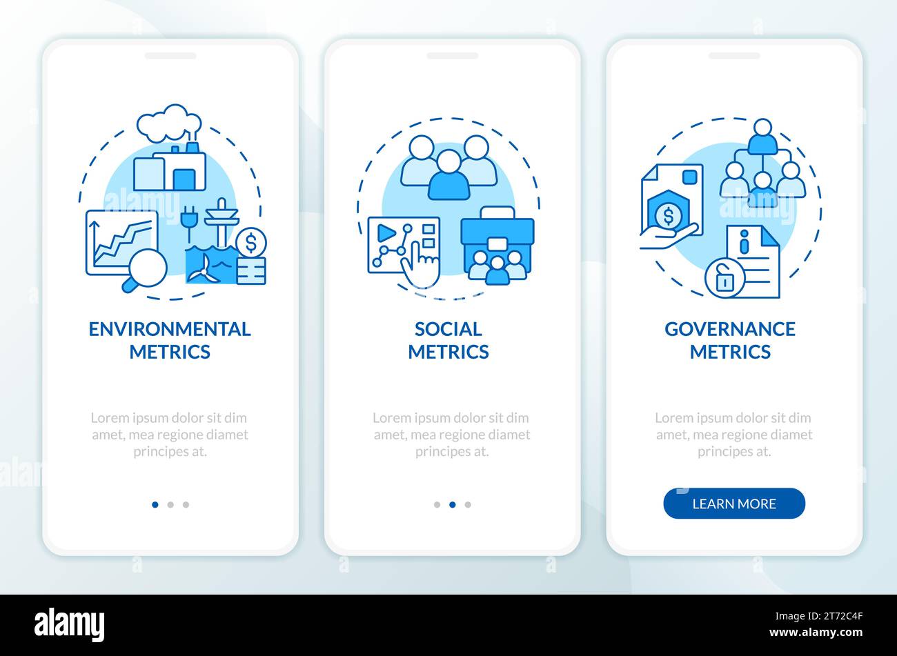 2D walkthrough climate metrics with blue icons concept Stock Vector Image & Art - Alamy
