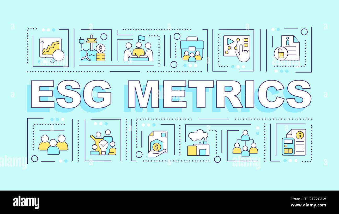 2D ESG metrics text with multicolor thin line icons Stock Vector Image & Art - Alamy