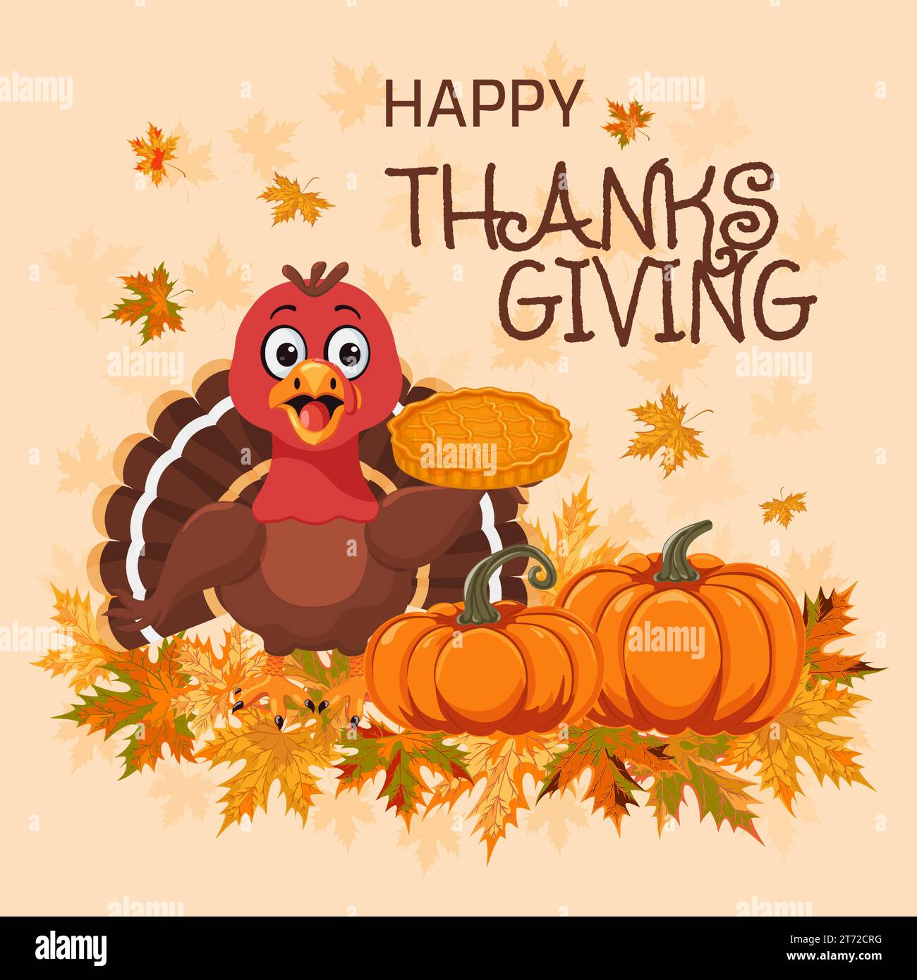 Happy thanksgiving poster design. Traditional holiday symbols. Turkey ...