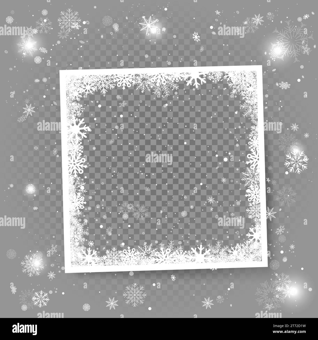 Christmas winter photo frame template with snow Stock Vector Image ...