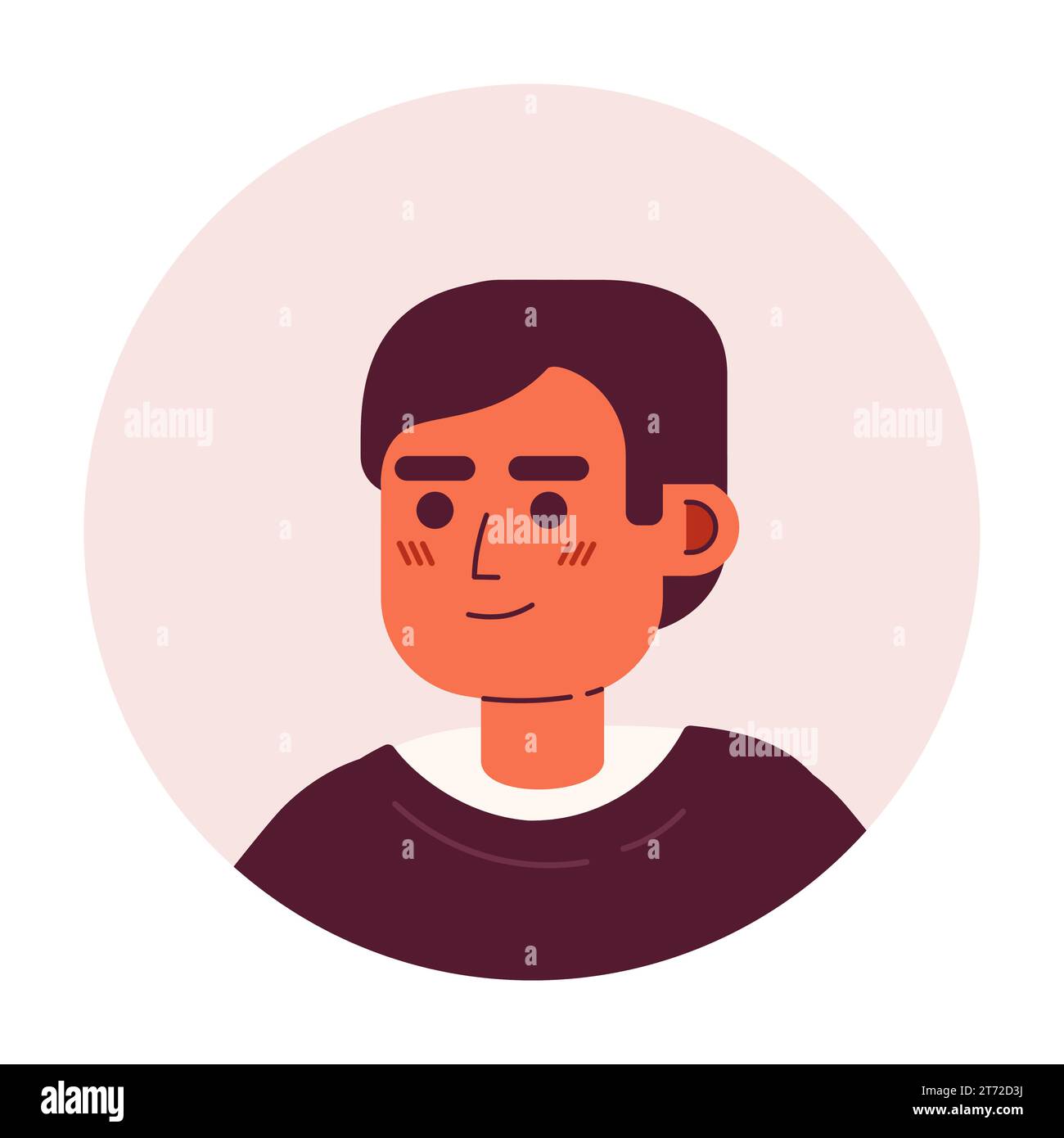 Humble smile latino guy relaxed staring 2D vector avatar illustration ...