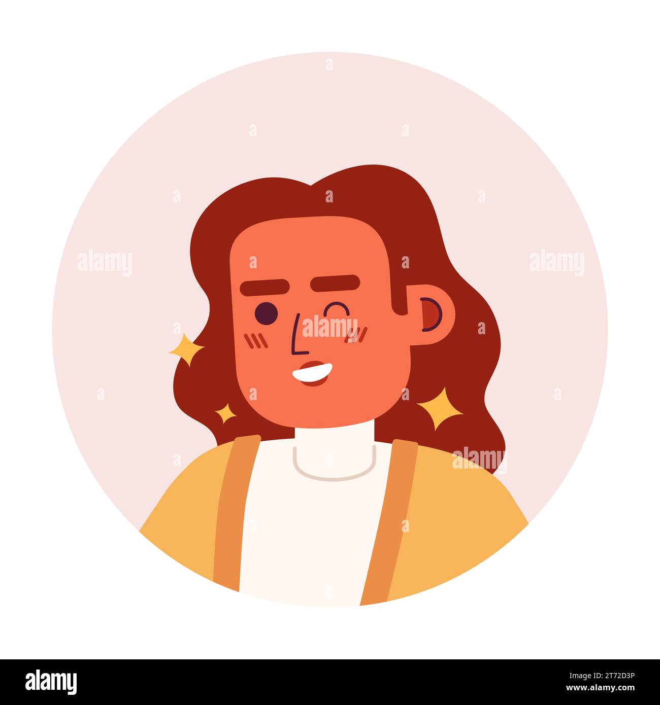 Adult hispanic woman winking expression 2D vector avatar illustration ...