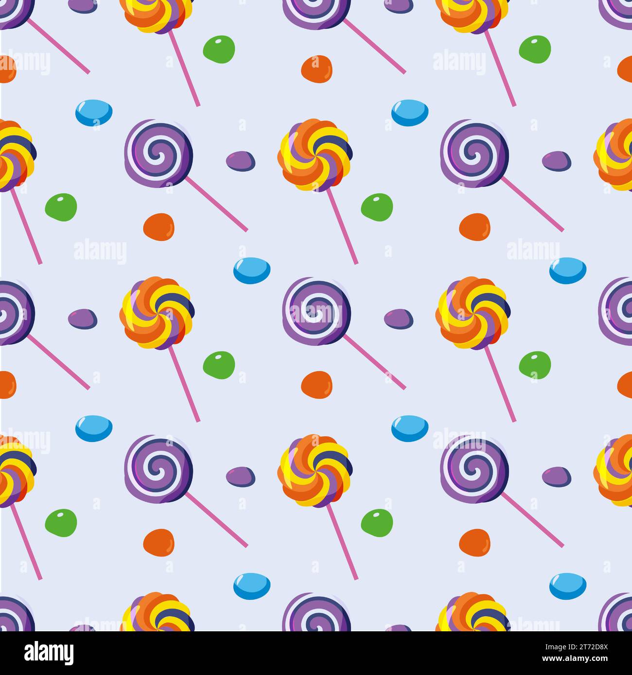 Sweet candy seamless pattern. Childrens background with sweets, caramel ...