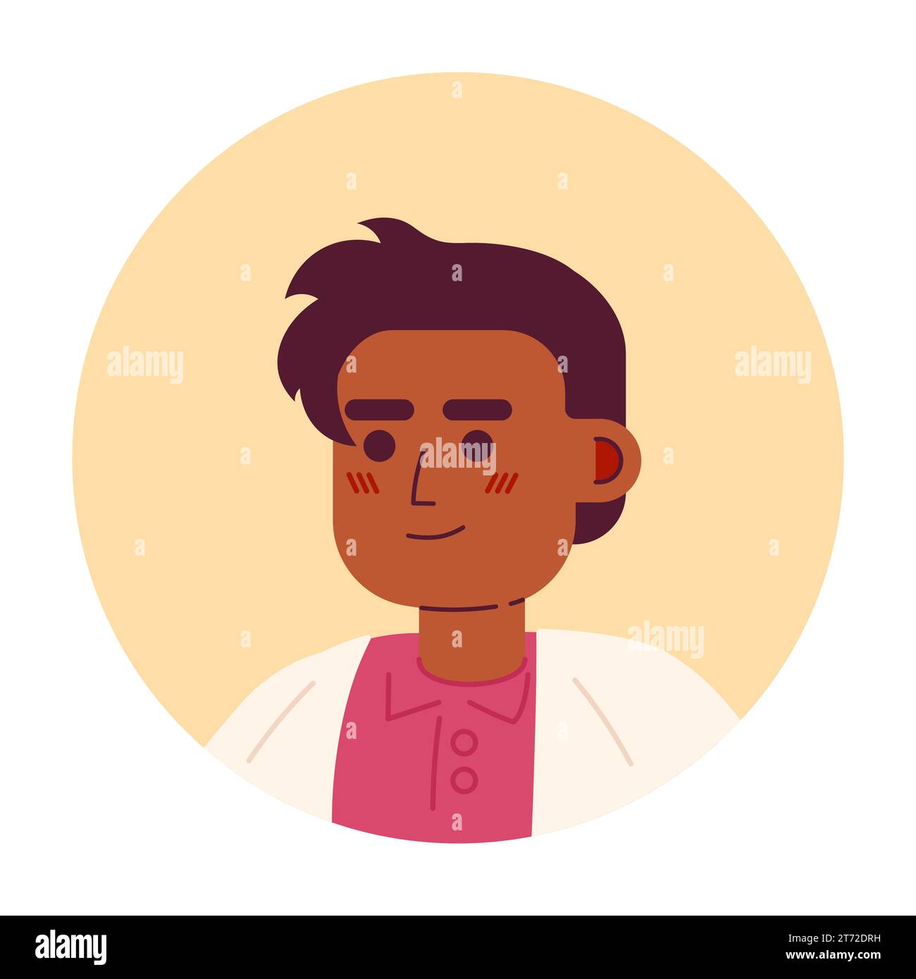 African american guy relaxed staring 2D vector avatar illustration ...