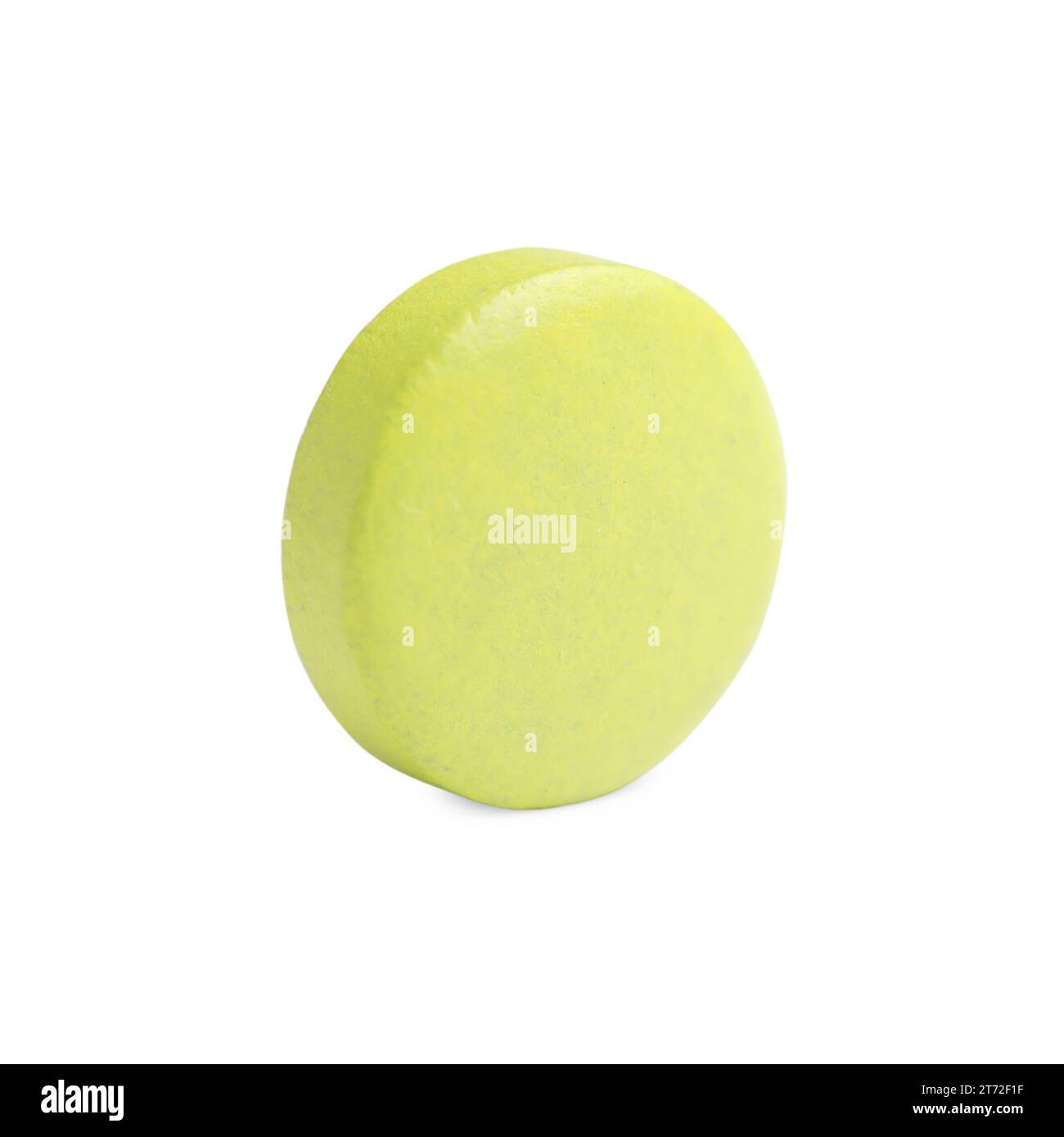 One yellow pill isolated on white. Medicinal treatment Stock Photo - Alamy