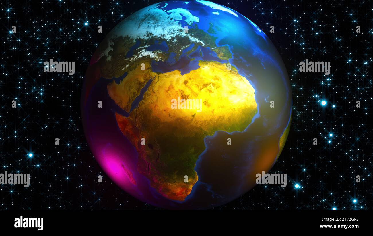 Abstract colorful earth. Computer generated 3d render Stock Photo - Alamy