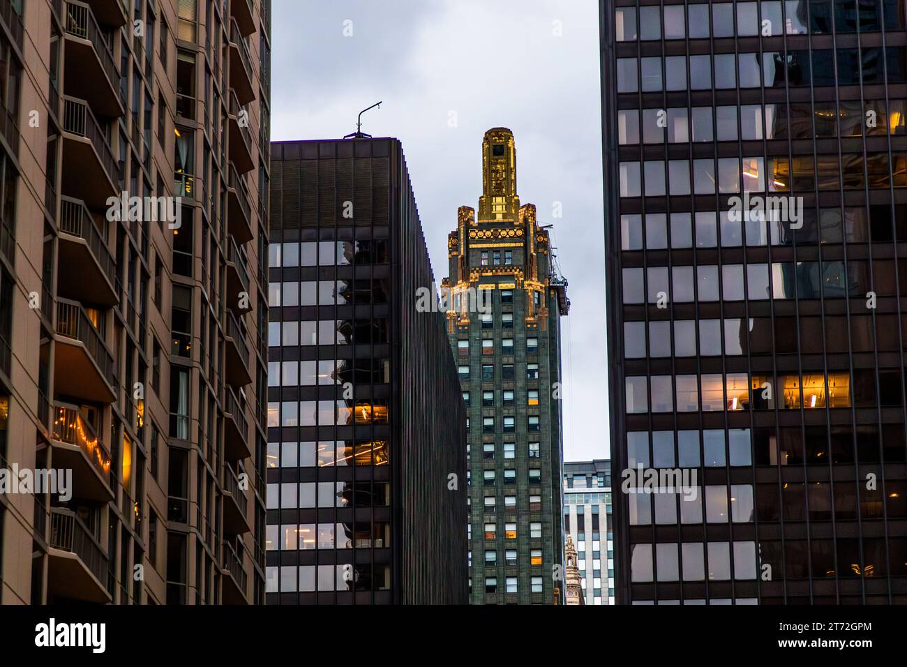 The golden spire of the Carbide and Carbon Tower, modeled on a ...