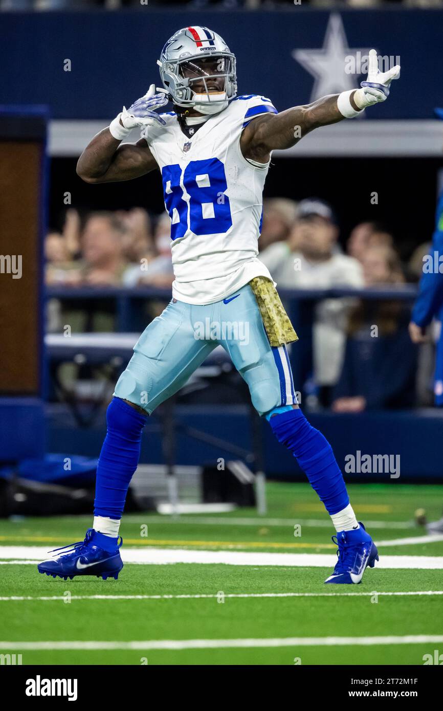 Dallas Cowboys wide receiver CeeDee Lamb (88) celebrates a first down ...
