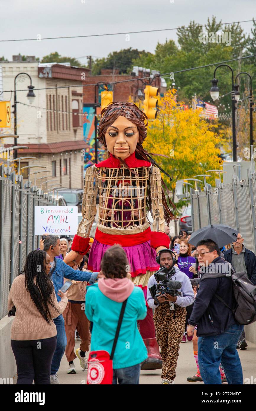 Detroit, Michigan - Little Amal, a 12-foot puppet of a Syrian refugee ...