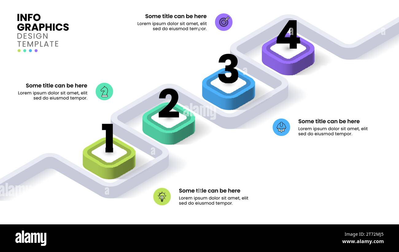 Infographic template with icons and 4 options or steps. Isometric line. Can be used for workflow ...