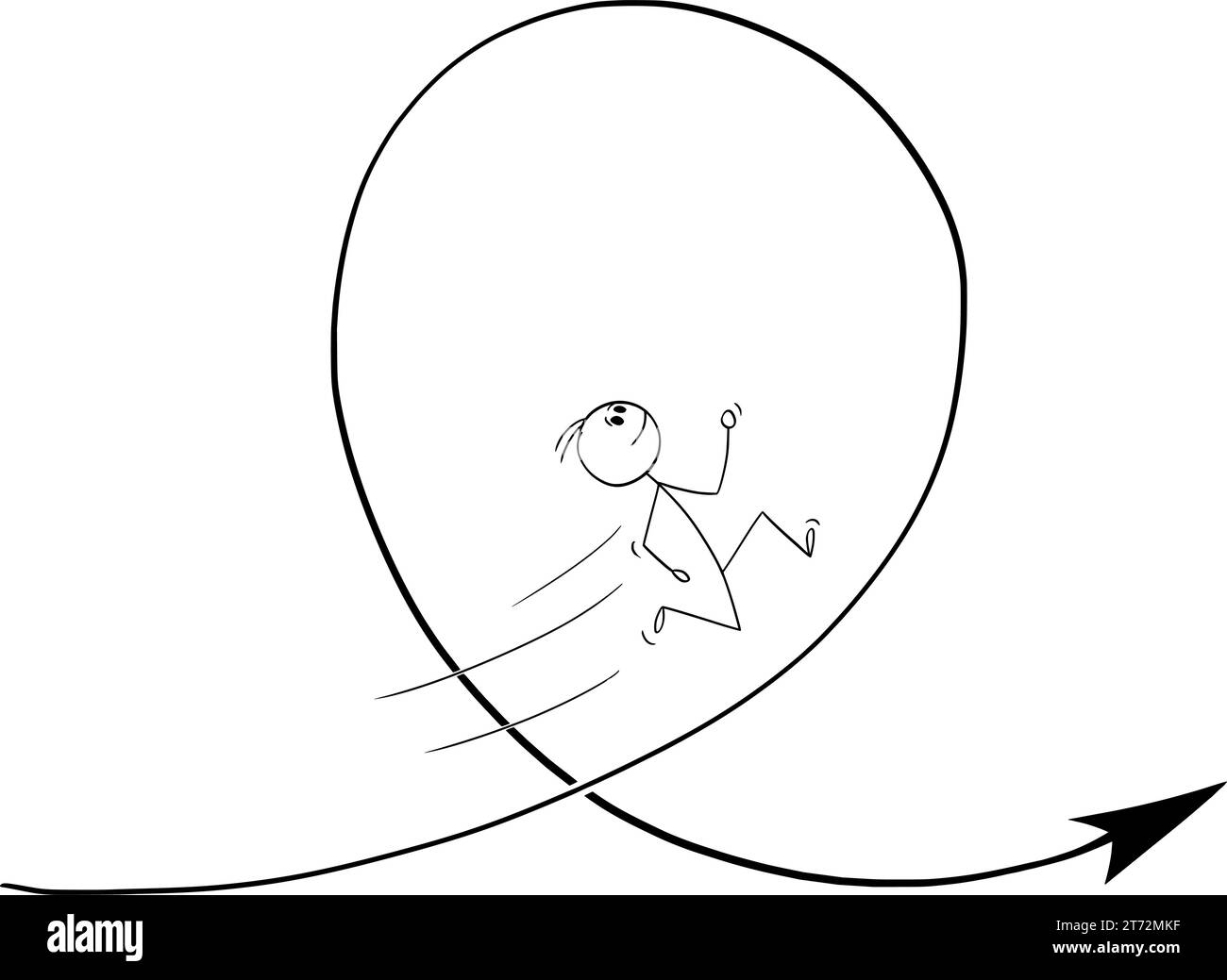 Person or Businessman and Obstacle in Way, Vector Cartoon Stick Figure ...