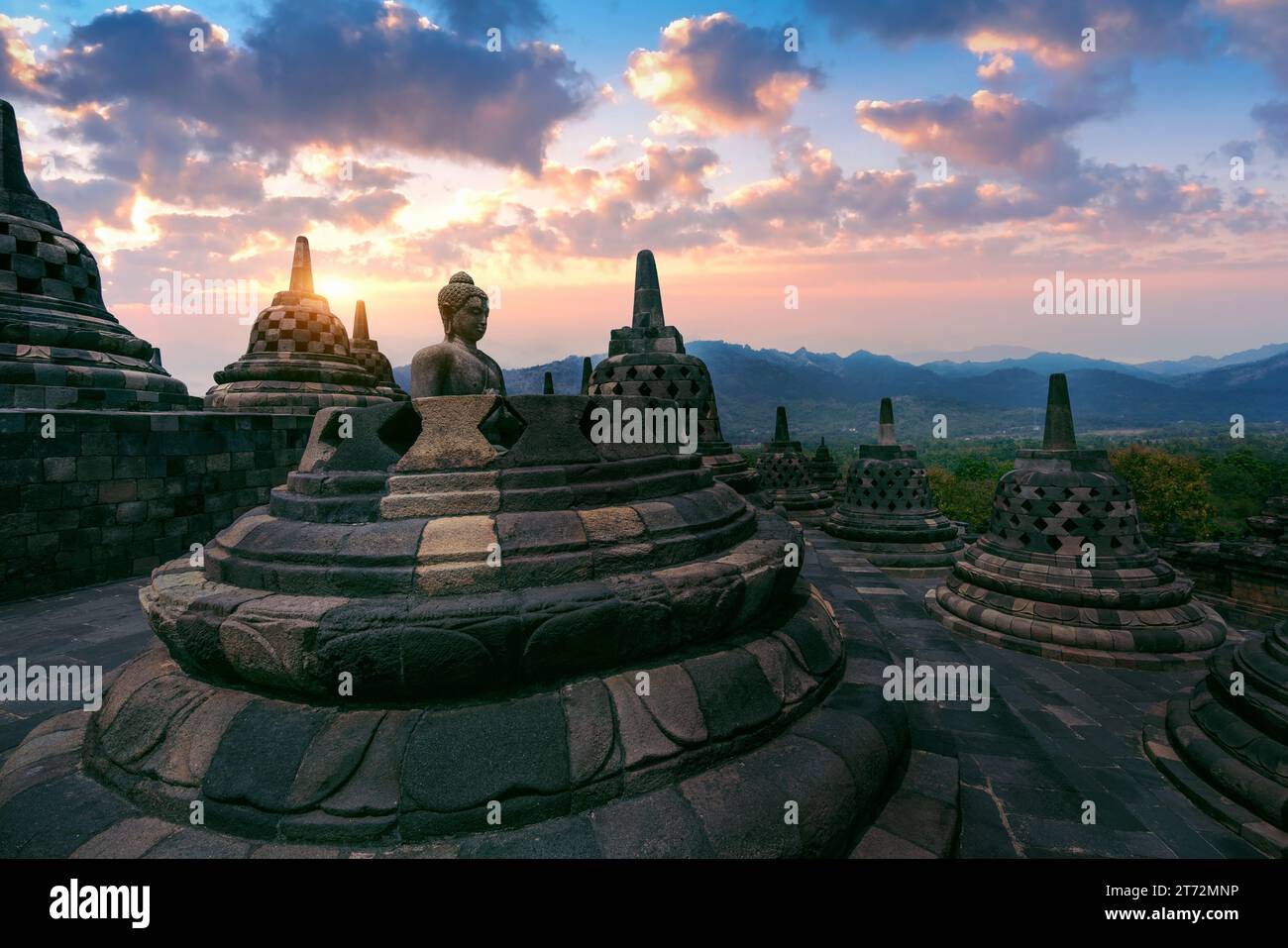 Ancient largest Buddhist Borobudur Temple in Yogyakarta, Indonesia ...