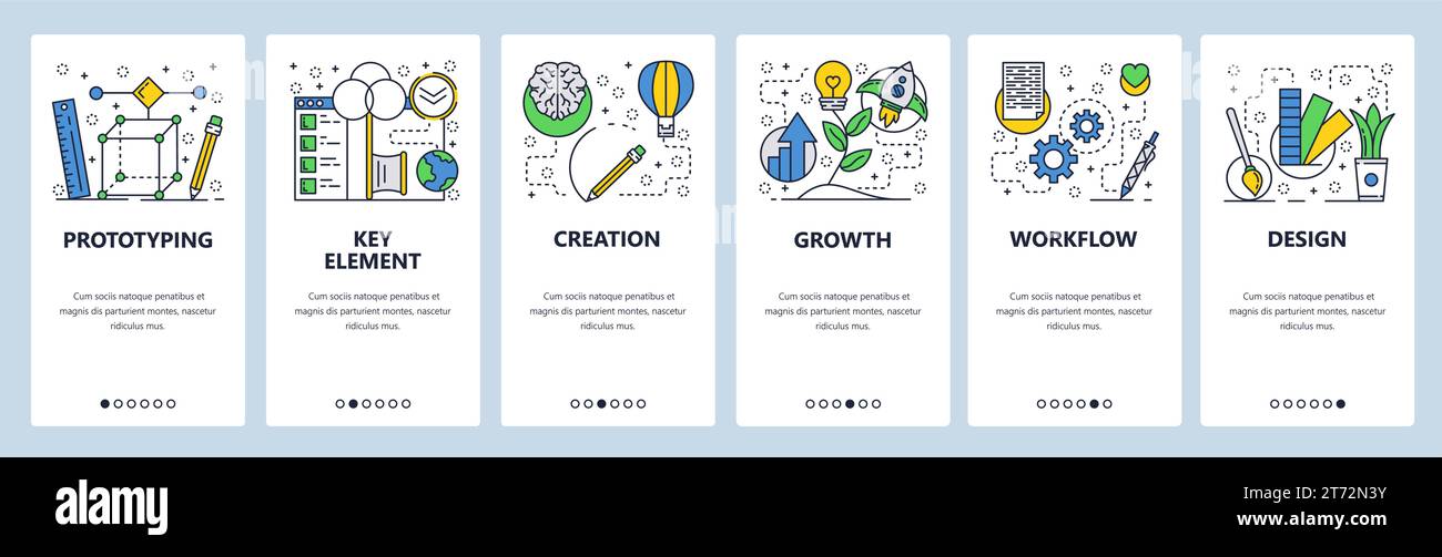 Web site onboarding screens. 3d modeling, prototyping, growth and ...