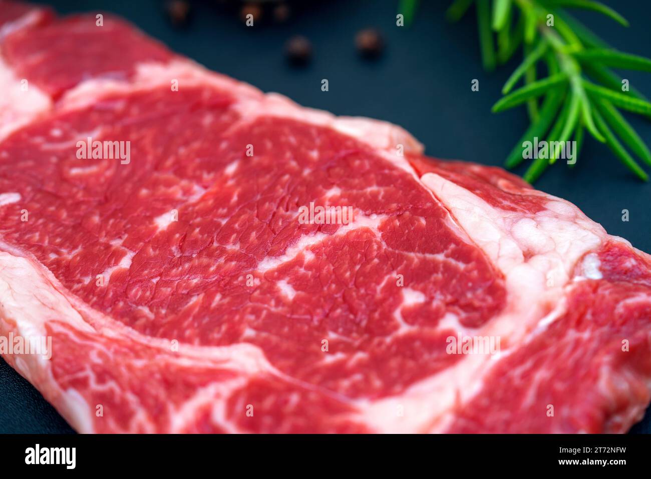 Beef filet mignon steaks, Wagyu fillet steak with rosemary, pepper on ...