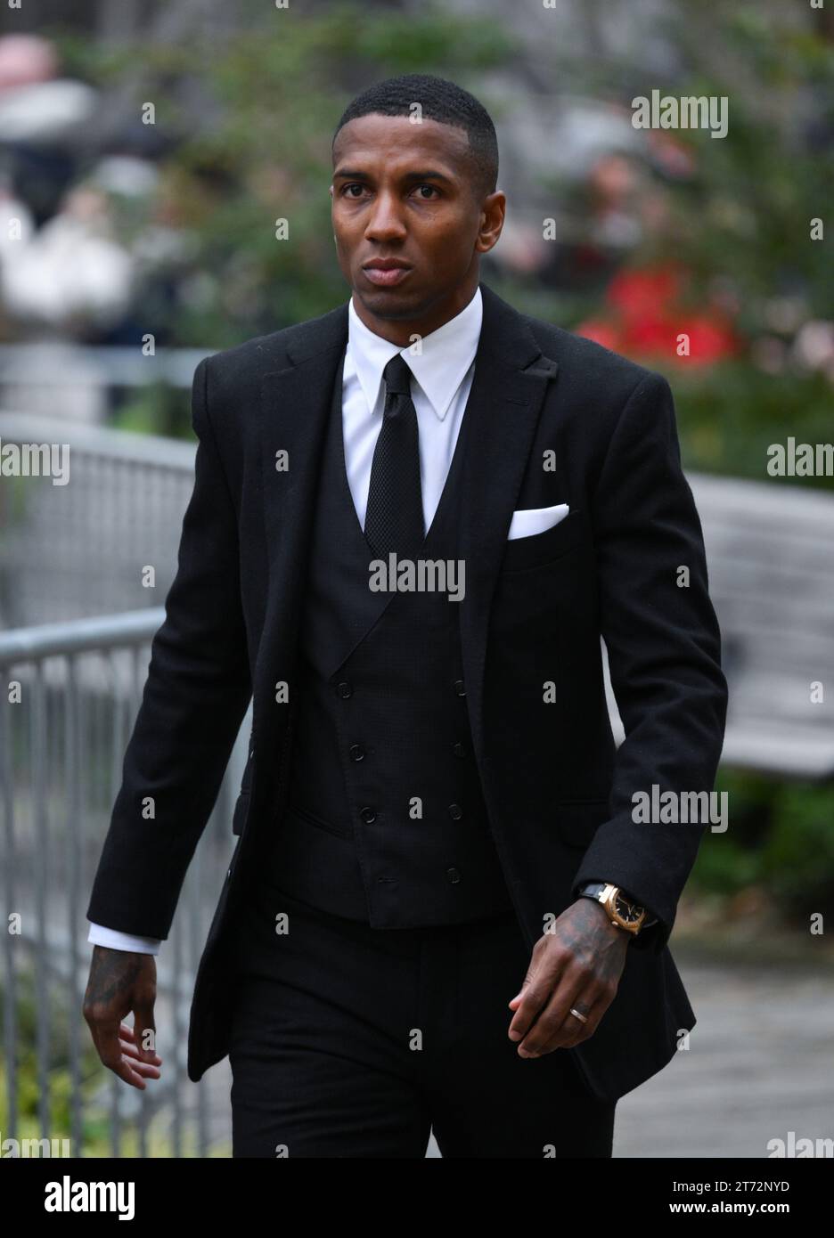Manchester, UK. November 13th, 2023. Ashley Young attending the funeral ...